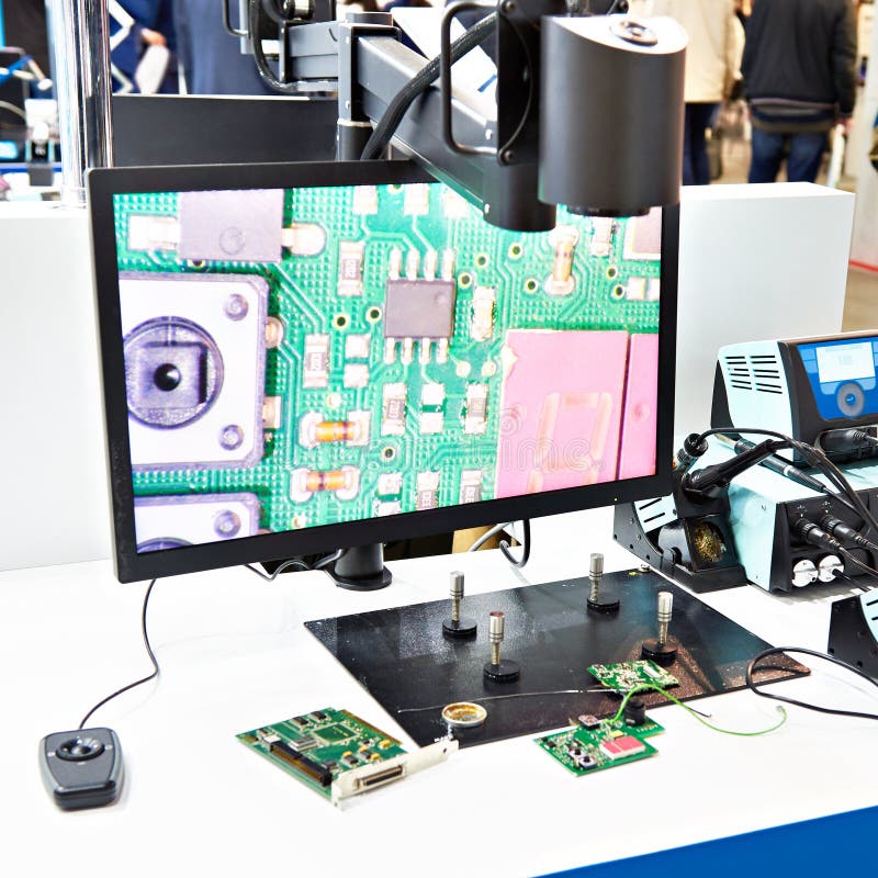 Microscope for Industrial Electronic Boards Stock Image - Image of ...