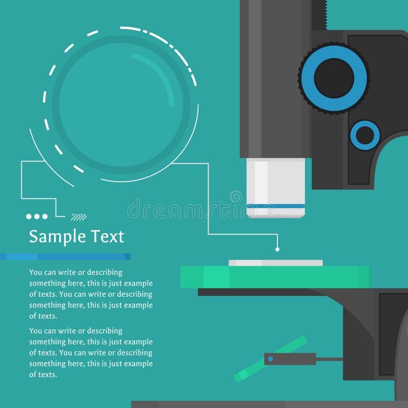 Microscope Infographic Template Stock Vector - Illustration of flat ...