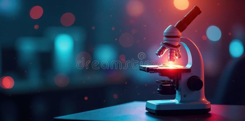 Microscope with Intricate Lens System on Metal Stand, High Powered ...