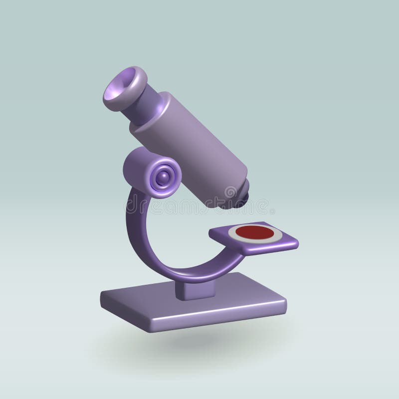 Microscope Isolated 3d Icon. Soft Lilac Microscope 3d Illustration ...