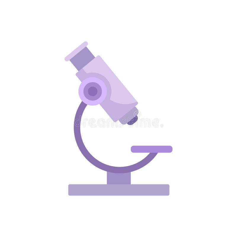 Microscope Isolated Illustration. Microscope Flat Icon White Background ...