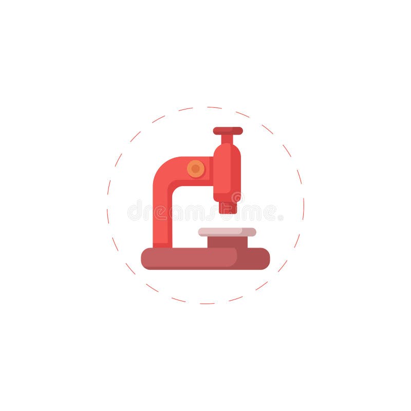 Microscope Illustration. Microscope Flat Icon on White Background ...