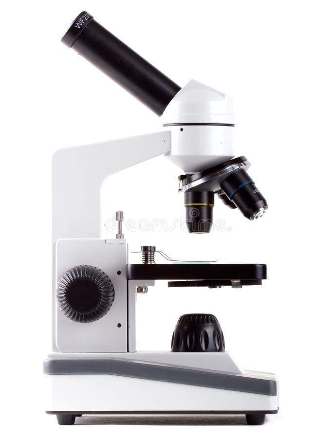 Microscope Isolated on White Stock Image - Image of lens, innovation ...