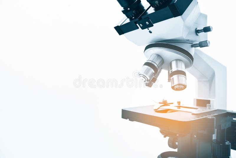 Microscope Isolated on the White Background Stock Photo - Image of ...