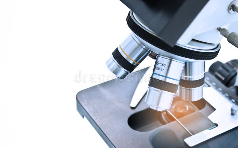 Microscope Isolated on the White Background Stock Image - Image of ...