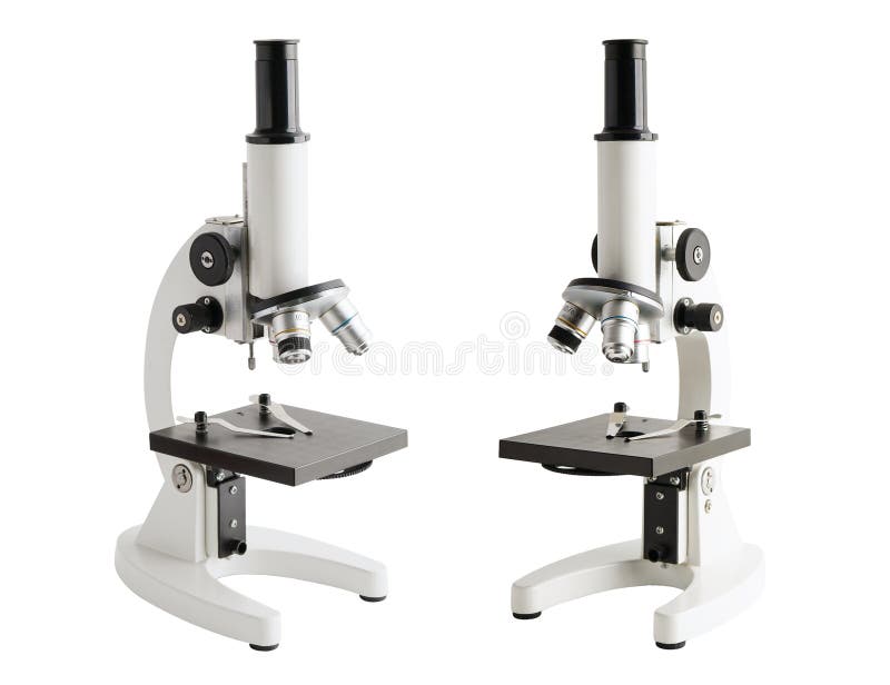 Microscope Isolated on White Background Stock Image - Image of ...
