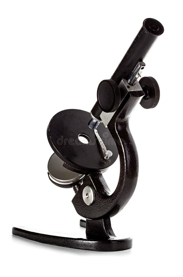273 Old Microscope White Background Isolated Old Microscope Stock ...