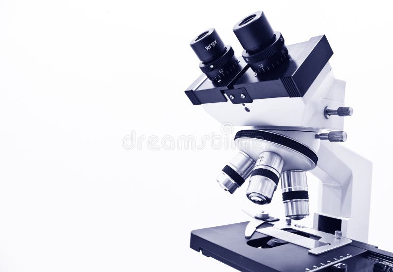 Microscope Isolated on the White Background Stock Photo - Image of ...