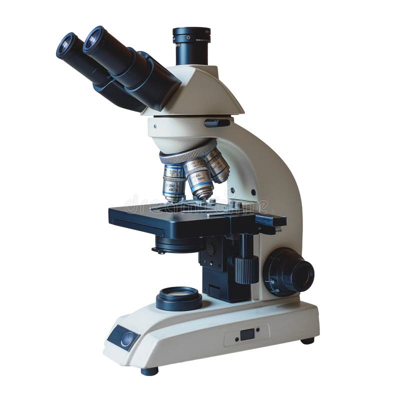 Microscope Isolated on White Background with Clipping Path Stock ...
