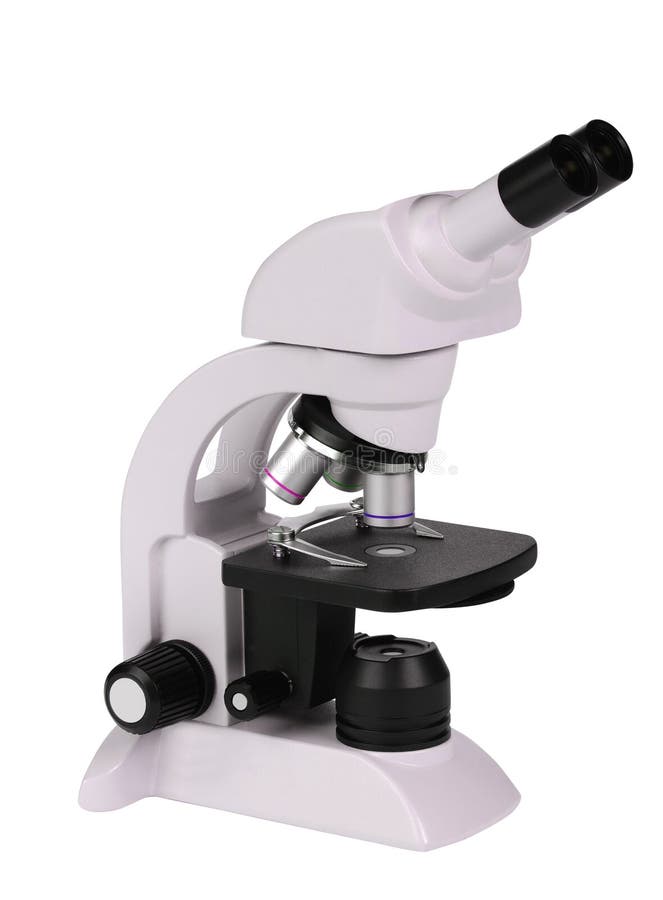 Side View Of A Microscope Isolated On White Background Stock Image ...