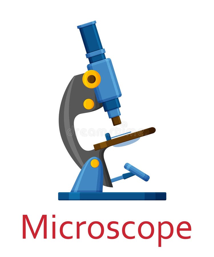 Microscope Isolated on the White Background. Vector Illustration. Stock ...