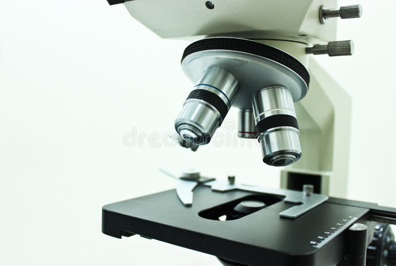 Microscope Isolated on the White Background Stock Photo - Image of ...