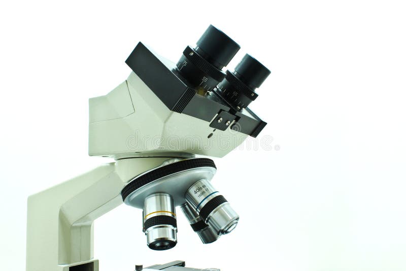 Microscope Isolated on the White Background Stock Photo - Image of ...