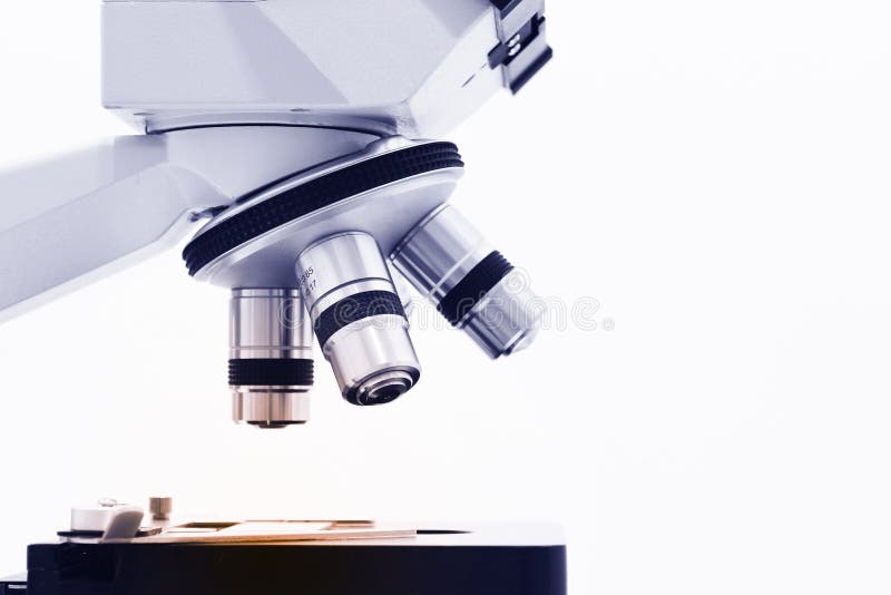Microscope Isolated on the White Background Stock Photo - Image of ...