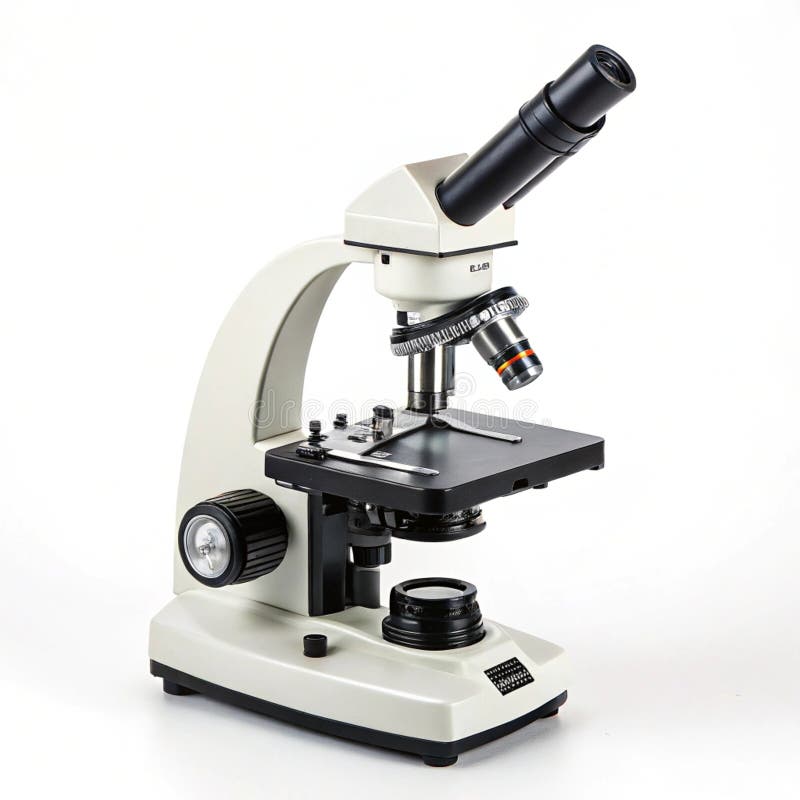 Microscope Isolated on White Stock Illustration - Illustration of ...