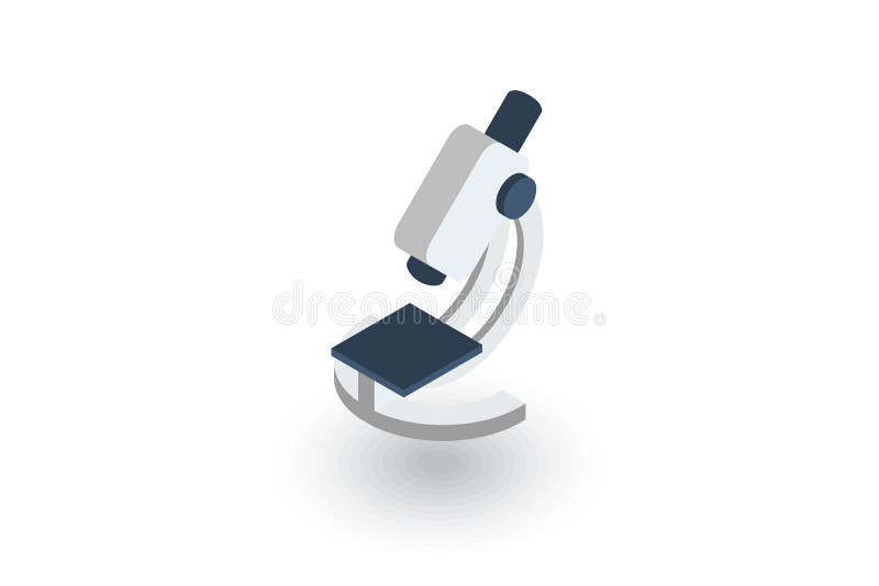 Microscope Isometric Icon. 3d Line Art Technical Drawing. Editable ...
