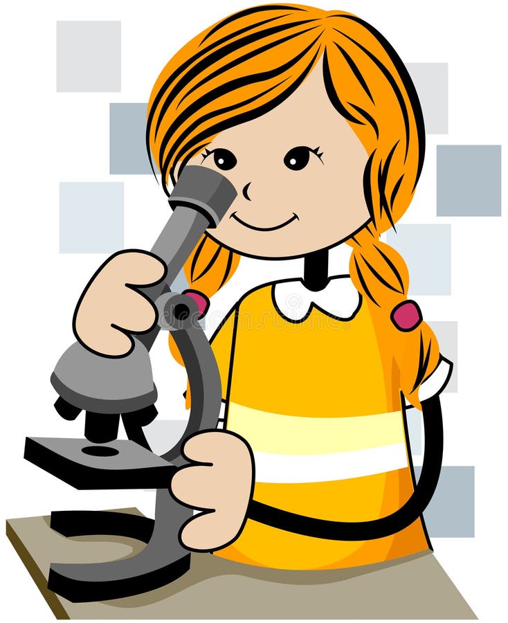 Young Boy Cartoon Using Microscope Stock Vector - Illustration of ...