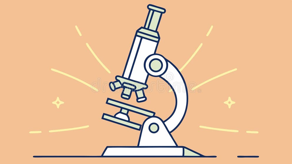 Microscope on Lab Bench, Scientific Research and Discovery, Vector ...
