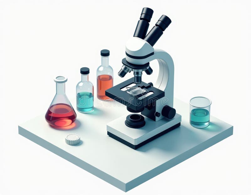 Microscope, Lab Equipment, Science Experiment, Research, 3D Render ...
