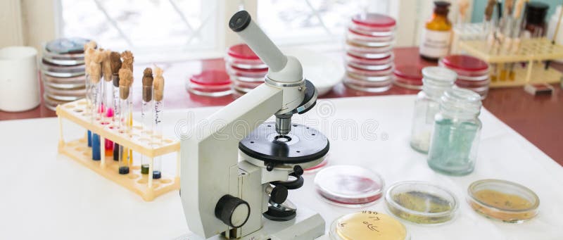 Microscope in a lab stock image. Image of analysis, equipment - 49995859