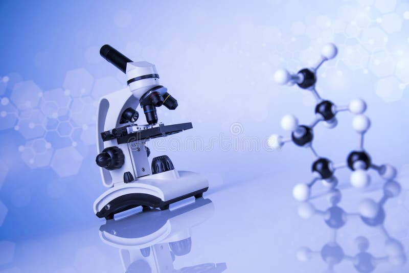 Microscope, Laboratory Beakers,Science Experiment, Atom Stock Photo ...
