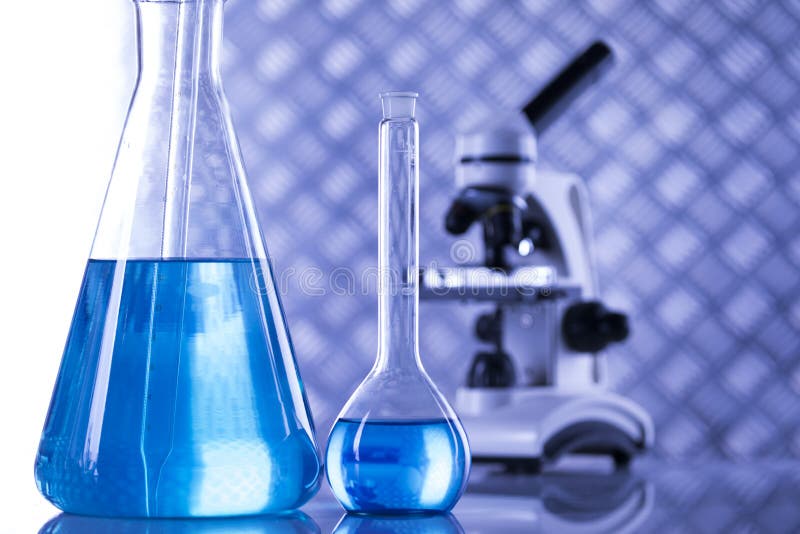 Laboratory beakers stock image. Image of biology, chemistry - 1768003