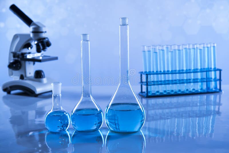 Laboratory beakers stock image. Image of biology, chemistry - 1768003