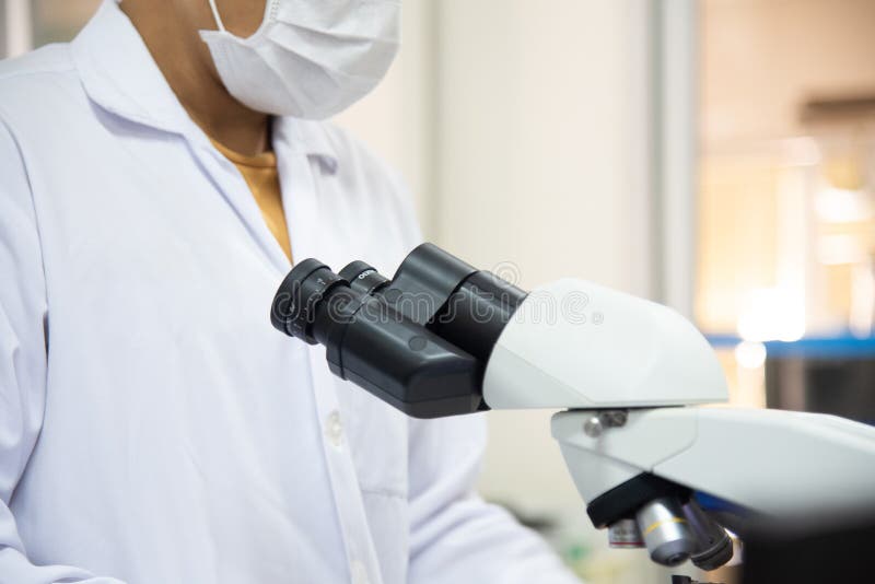 Microscope Laboratory Equipment Medical Science Background. Stock Image ...