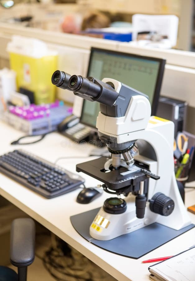 Microscope in Laboratory stock image. Image of medical - 37128141