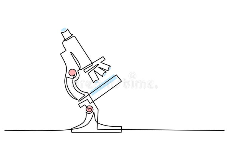 Microscope One Line Drawing Stock Illustrations – 372 Microscope One ...