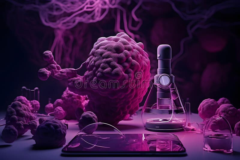 Microscope in Laboratory. Generative AI Stock Illustration ...