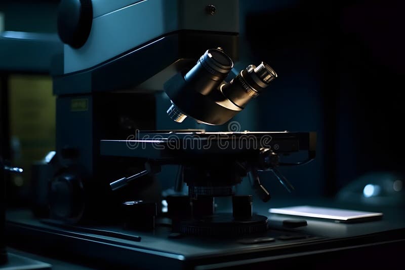 Microscope in Laboratory. Generative AI Stock Illustration ...