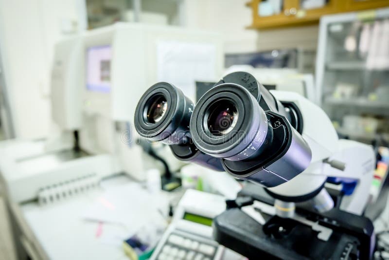 Microscope in Laboratory for Investigetion Testing Stock Photo - Image ...