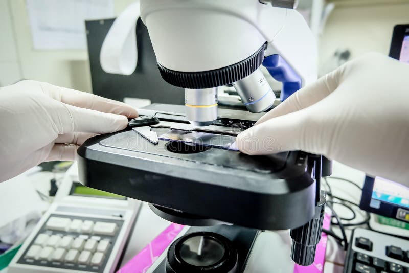 Microscope in Laboratory for Investigetion Testing Stock Photo - Image ...