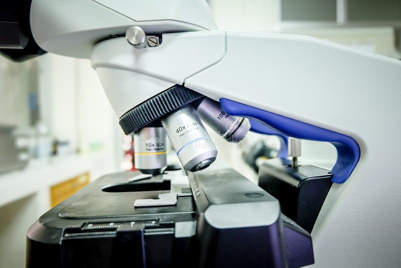 Microscope in Laboratory for Investigetion Testing Stock Image - Image ...