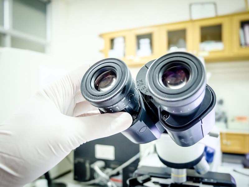 Microscope in Laboratory for Investigetion Testing Stock Image - Image ...