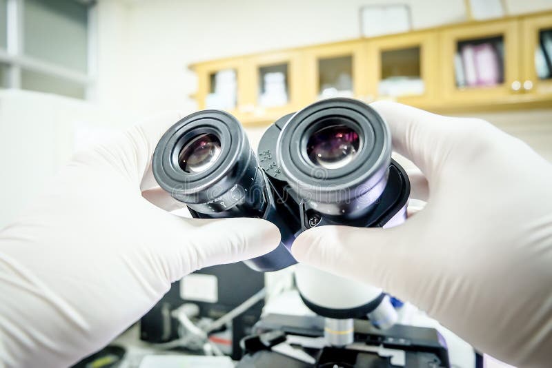 Microscope in Laboratory for Investigetion Testing Stock Image - Image ...