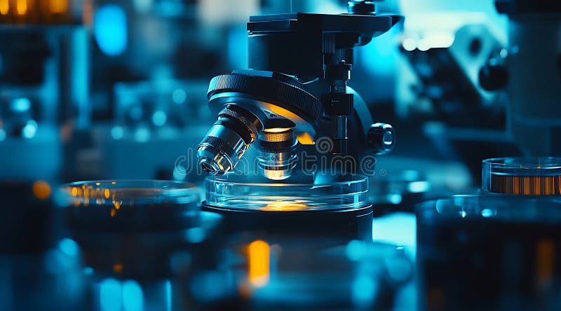 Microscope in Laboratory Setting Ready for Scientific Research and ...