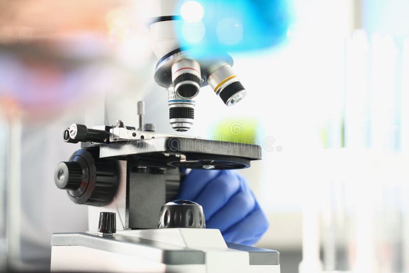 Microscope in Laboratory for Study of Biology and Chemistry Stock Photo ...