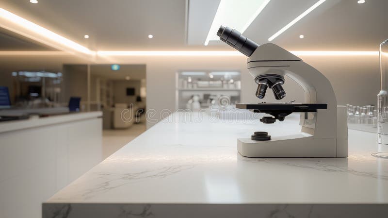 Microscope on a Laboratory Table in a Modern Research Facility ...