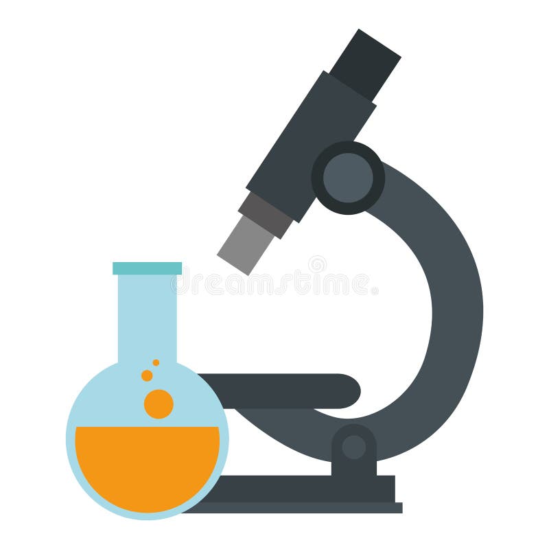 Microscope Test Tube Laboratory Icons Stock Vector - Illustration of ...