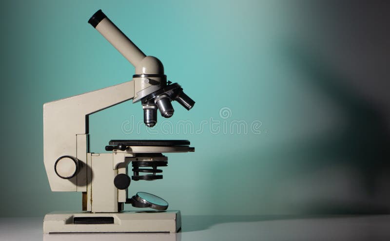 Microscope Lenses Close Up on Green Background Stock Image - Image of ...