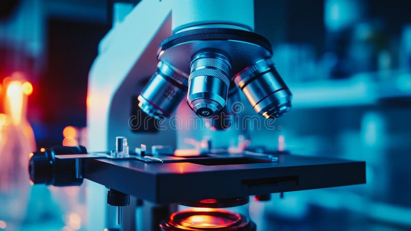Close-up of Microscopes at Laboratory Stock Image - Image of ...
