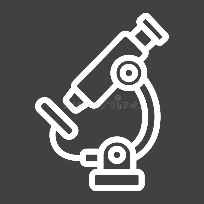 Microscope Line Icon, School and Education, Biology Sign Vector ...