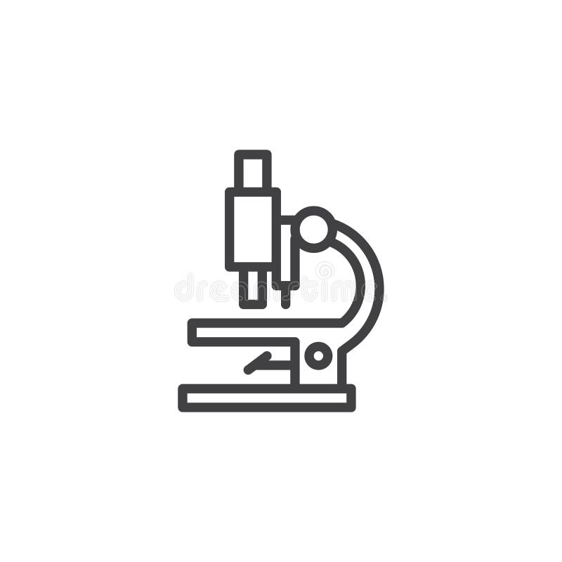 Microscope Line Icon, Outline Vector Sign, Linear Style Pictogram ...