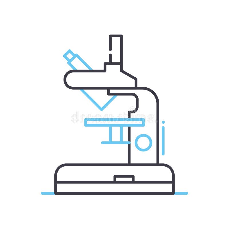 Microscope Line Icon, Outline Symbol, Vector Illustration, Concept Sign ...