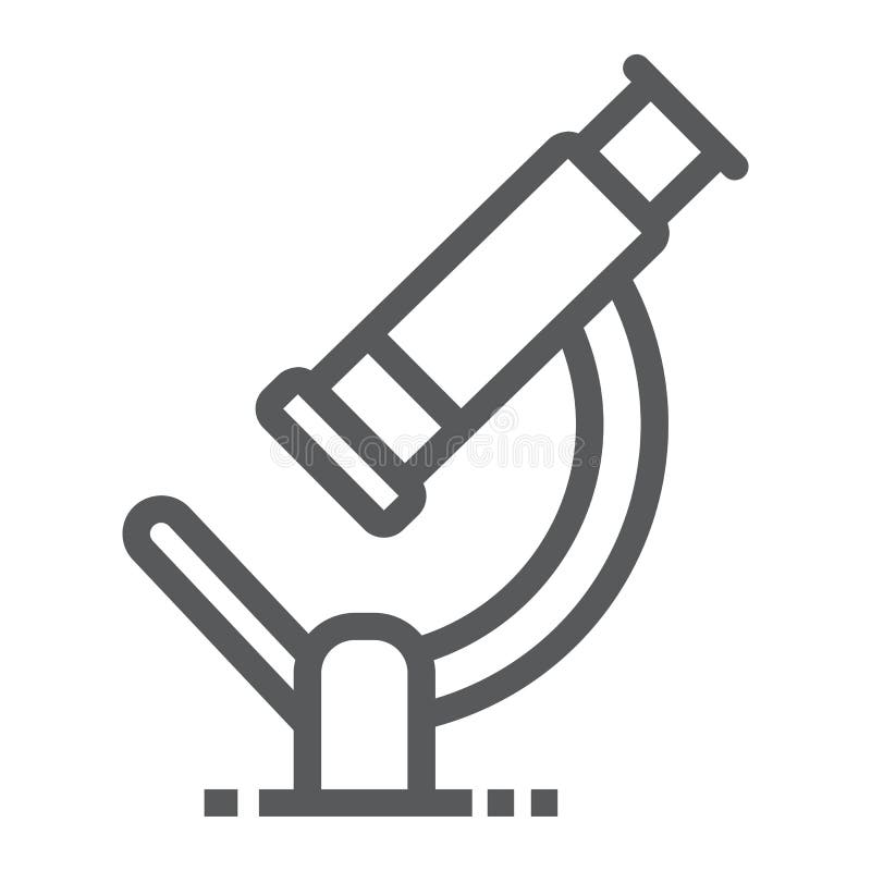 Microscope Line Icon, School and Education, Biology Sign Vector ...