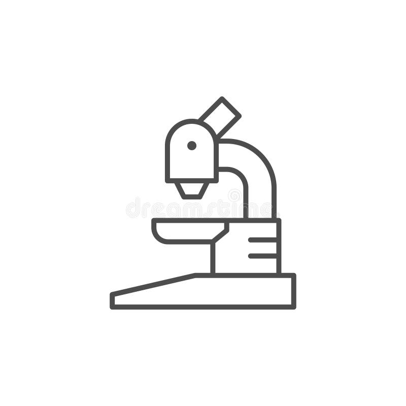 Microscope Line Icon or Science Concept Stock Vector - Illustration of ...