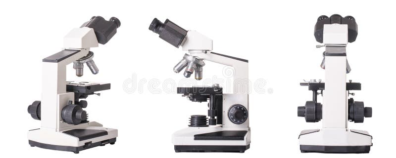 Vintage Microscope Family, Side View Stock Image - Image of objects ...