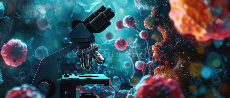 Microscope and Macro View of Organic Structure, Abstract Background for ...